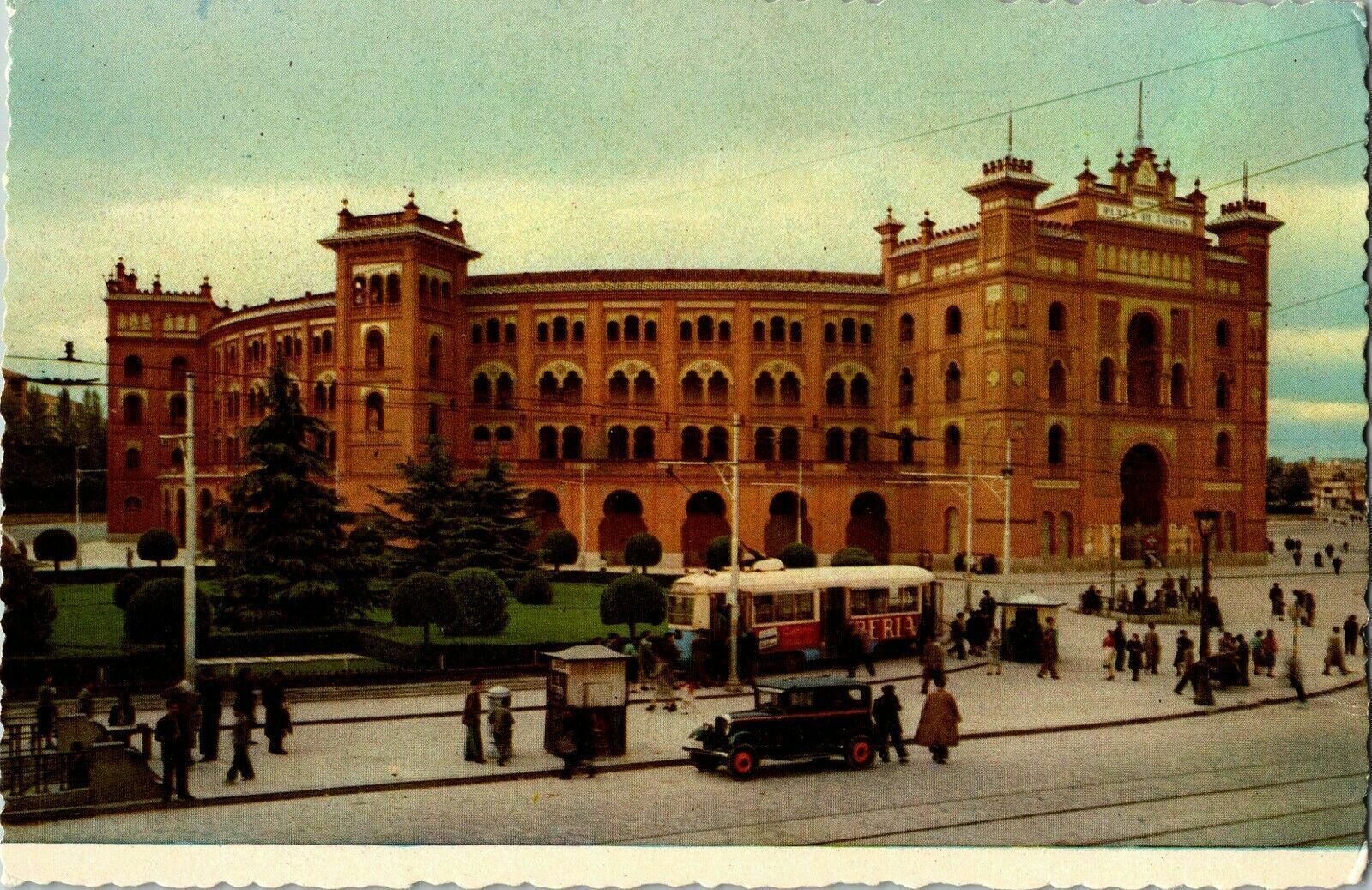 Madrid Bull Ring Postcard Unposted Vintage Old Car Tram Heliotipia ...