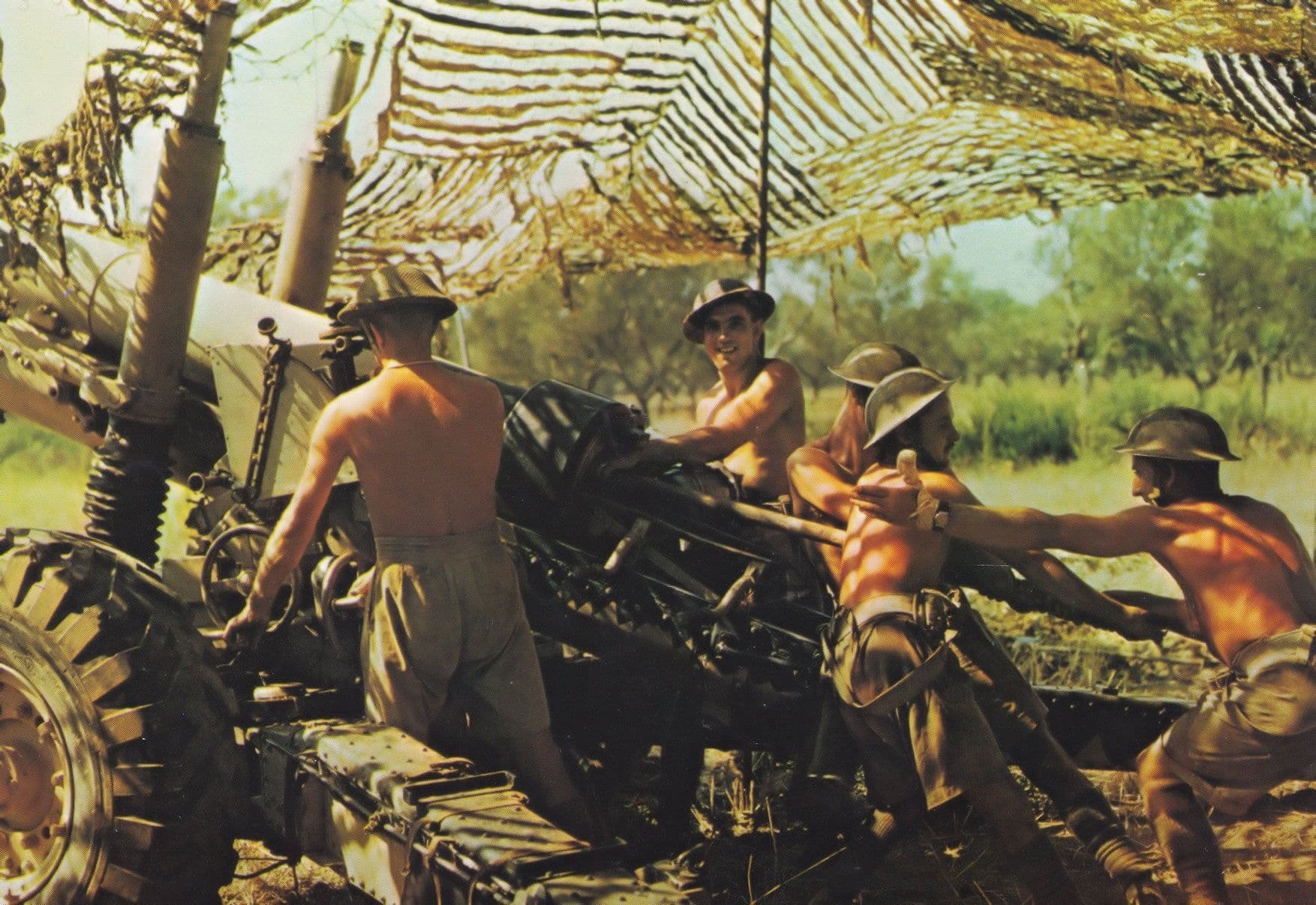 5.5 Inch Gun Camouflage Netting 1943 WW2 Military Postcard | Topics ...