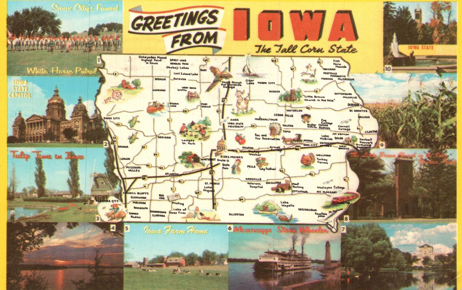 Vintage Postcard The Tall Corn State Greetings From Iowa | United ...