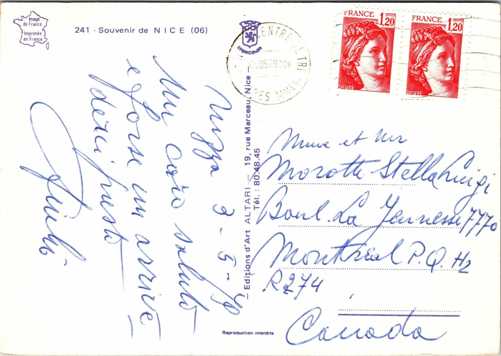 Vintage Continental Size Postcard 1960s Multiple Images of Nice France ...