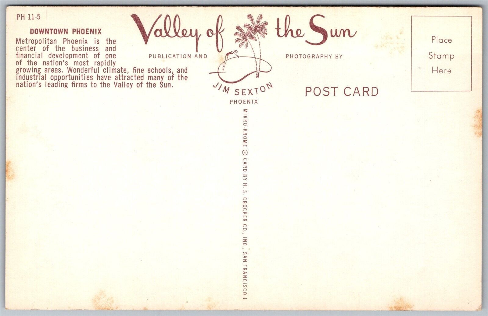 Vtg Phoenix Arizona AZ Downtown Valley National Bank Hotel Adams 1950s ...