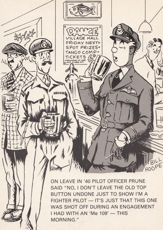 RAF Captain In Pub Village Hall Dance Sign Button WW2 Military Comic ...
