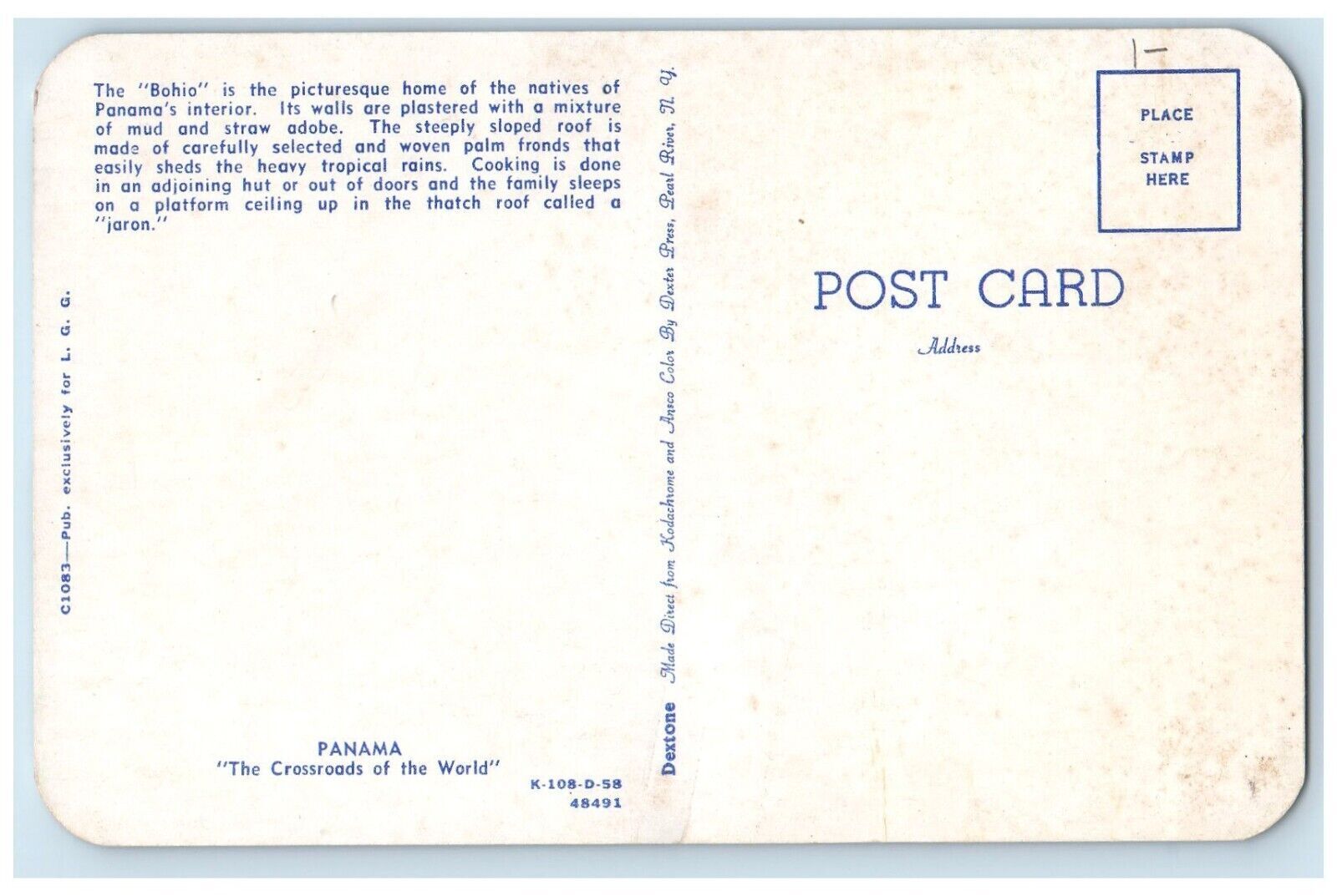 The Bohio Home Of Natives Of Panama's Interior Mud And Straw Panama ...