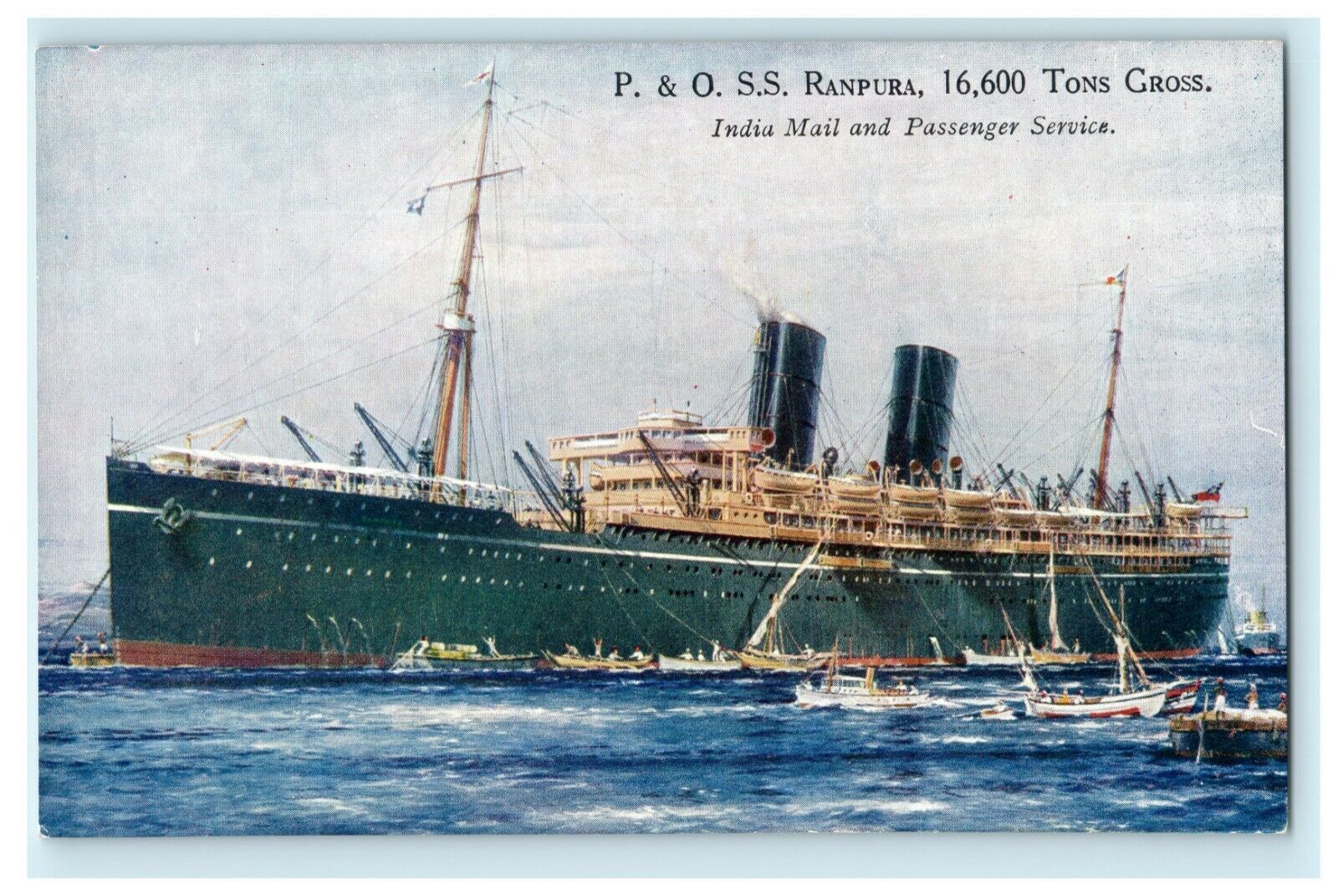 P&O SS Ranpura Steamship India Mail Passenger Ship Vintage Postcard ...