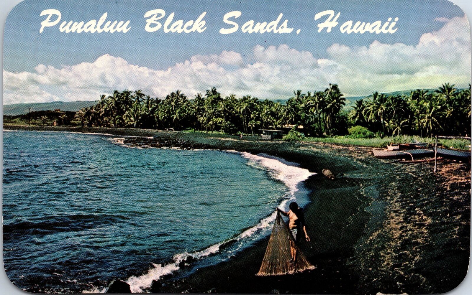 Vintage Postcard Punaluu Black SEA Sand Beach Hawaii 1960s | United ...