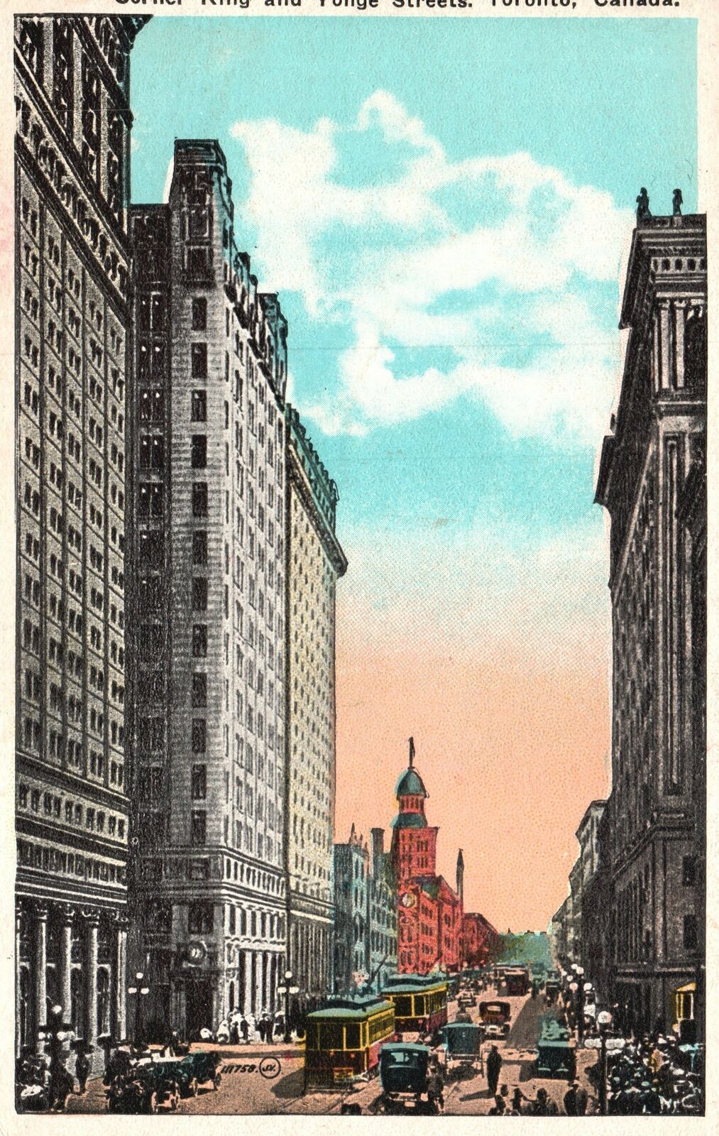 Vintage Postcard Ring And Yonge Streets Bus Cars Buildings Toronto ...