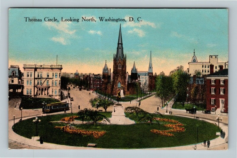 Thomas Circle Looking North, Vintage Washington DC Postcard | United ...
