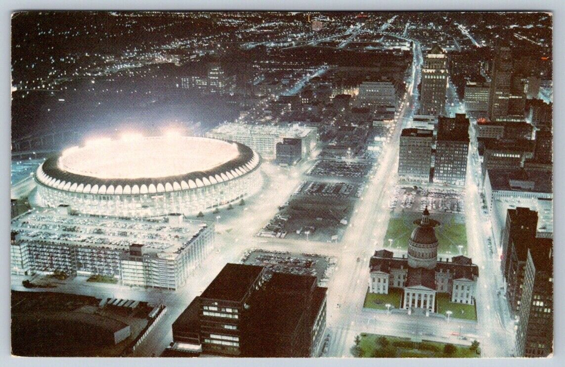 Busch Stadium At Night, Aerial View From Gateway Arch, St Louis MO 1974 ...