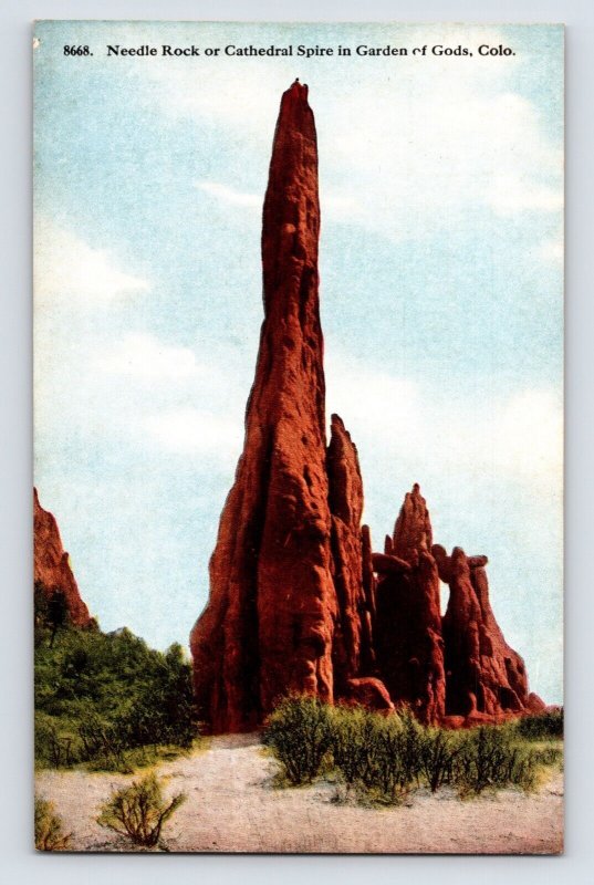 Postcard Colorado Garden Gods CO Cathedral Spire Needle Rock 1910s ...