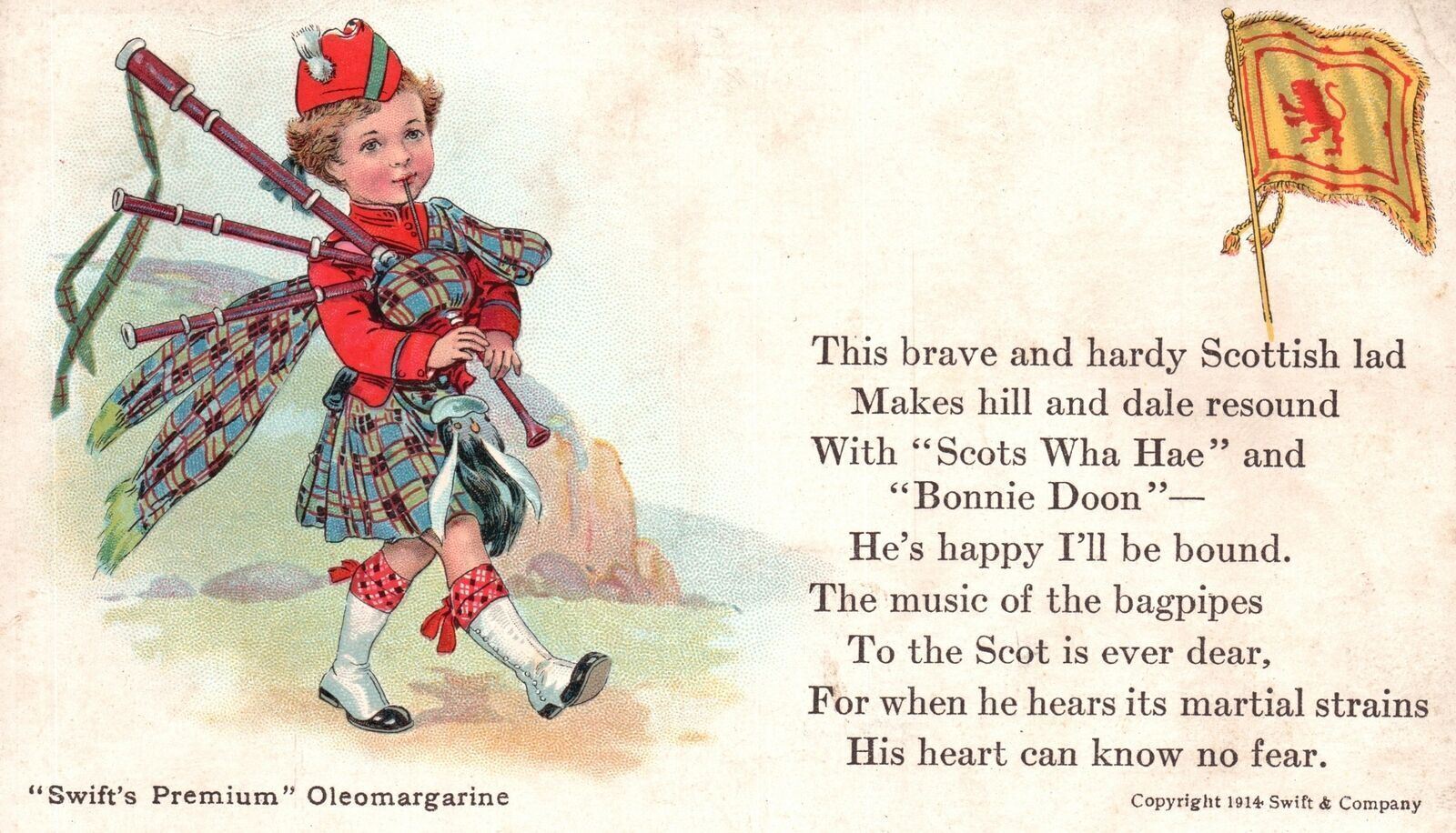 Vintage Postcard 1910's Swift's Premium Oleomargarine Brave & Hardy ...