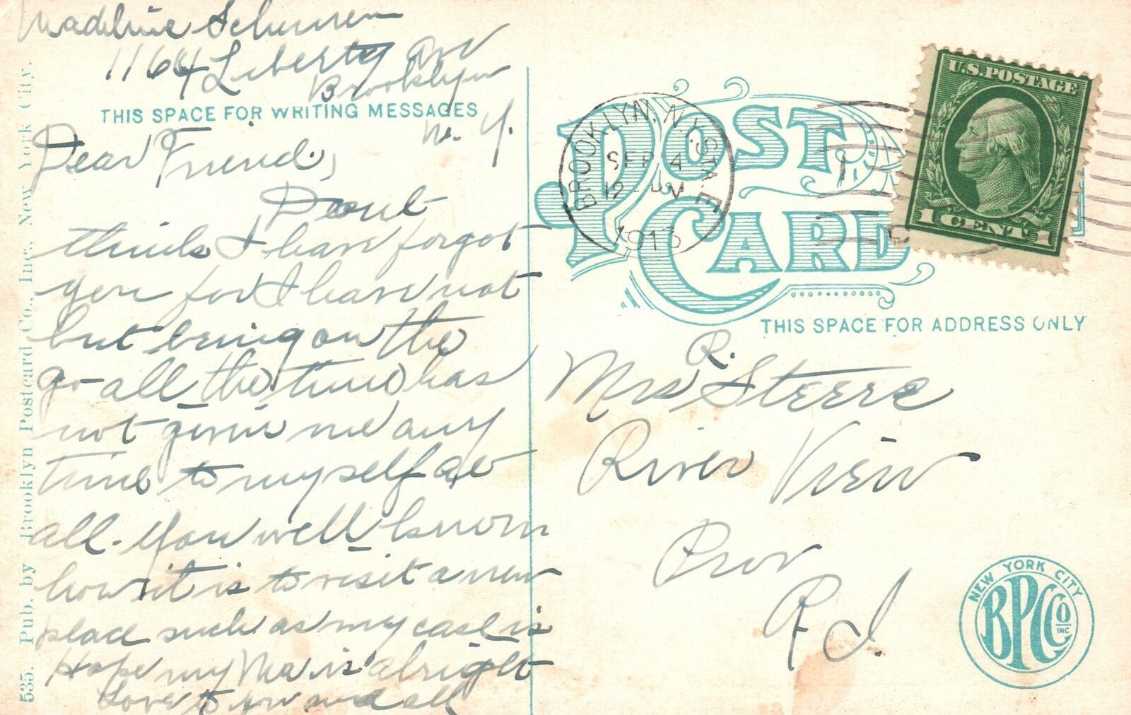 Vintage Postcard 1913 Woolworth Building New York City Brooklyn Post ...