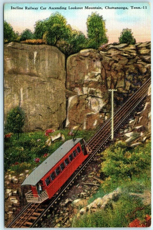 Chattanooga, Tenn. Incline Railway Car Litho Photo Postcard Lookout ...