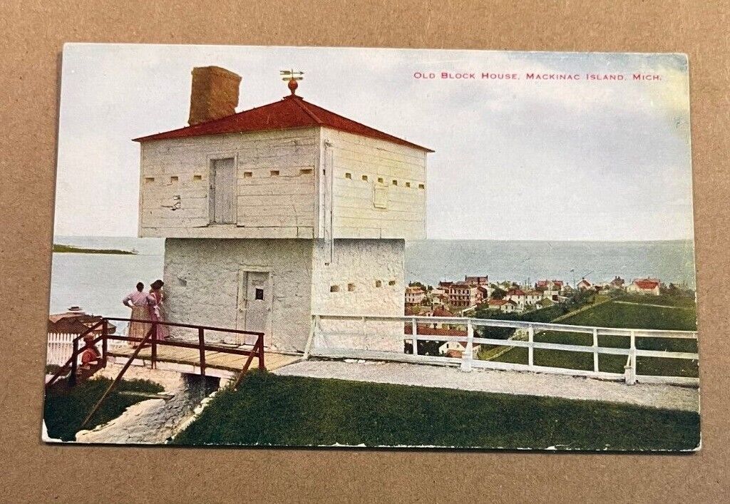 Vintage Unused .01 Postcard - OLD Block House , Mackinac Island ...