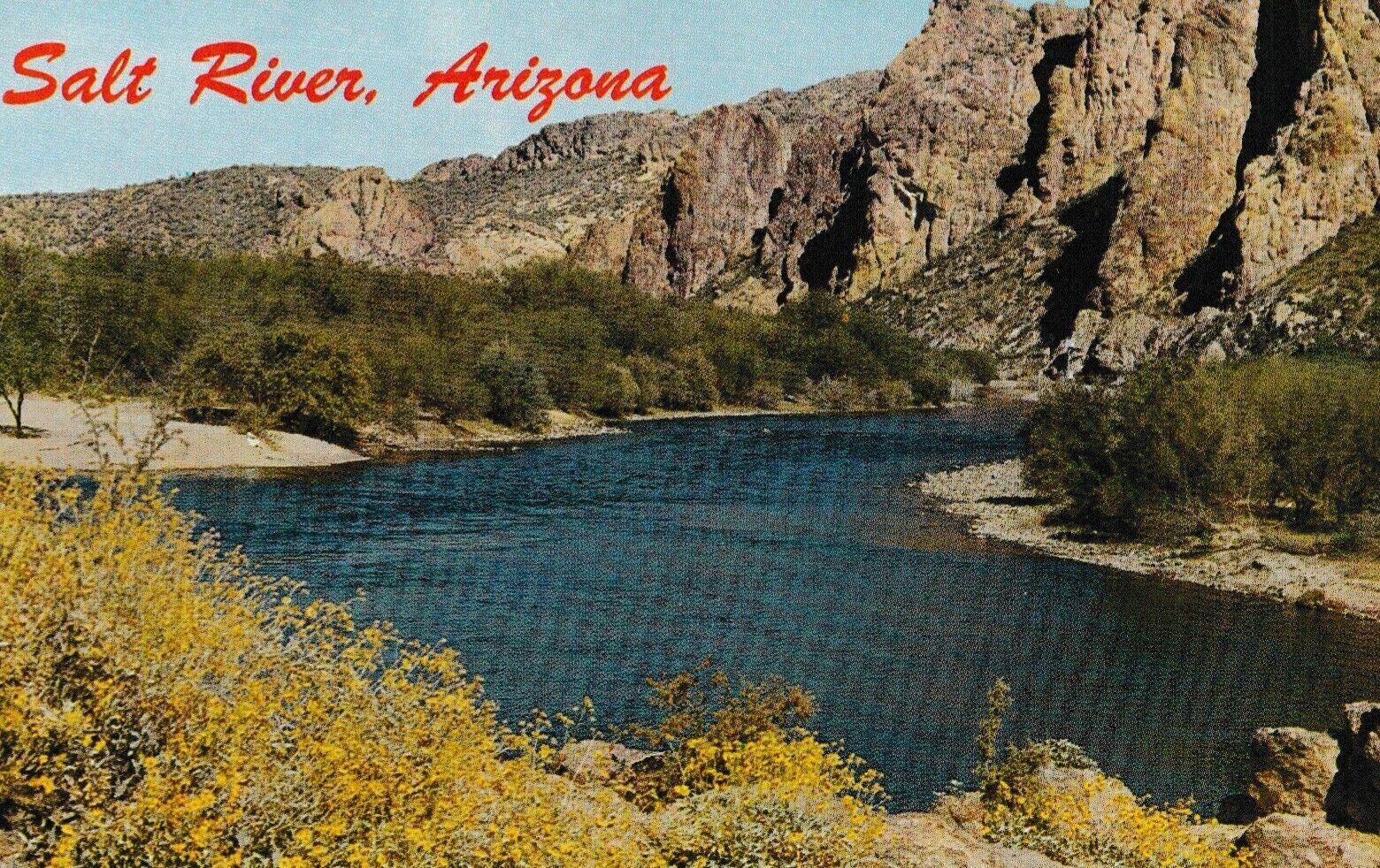 Postcard - Salt River, Arizona South Of Stewart Mountain Dam Petley ...