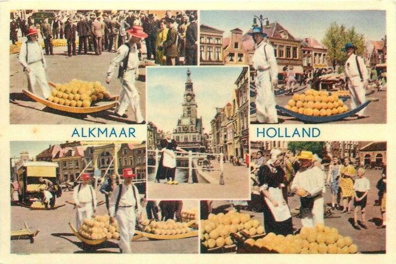Netherlands Postcard Alkmaar various ethnic types and scenes street ...