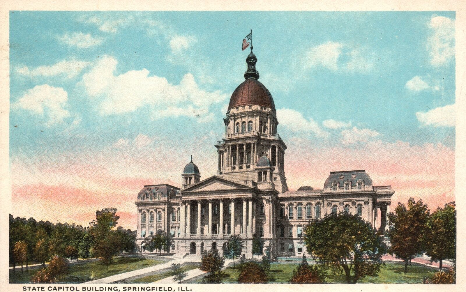 Vintage Postcard 1920's State Capitol Building Springfield Illinois C.T ...