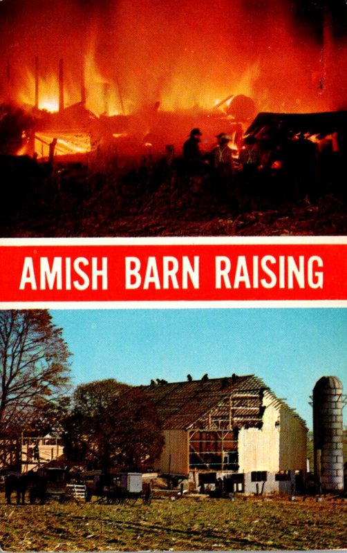 Pennsylvania Dutch Country Amish Barn Raisin After Fire Destroyed Old ...