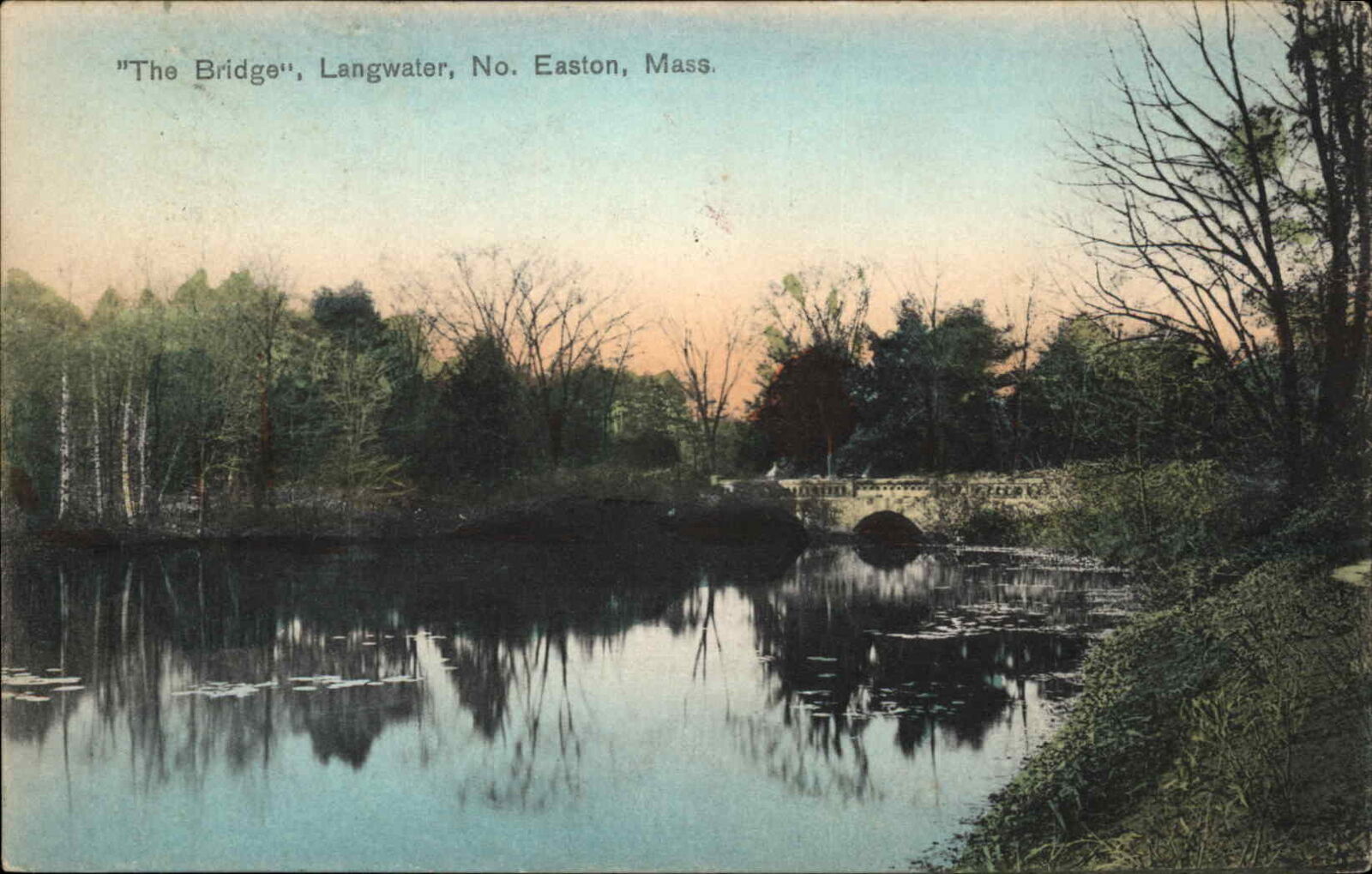 North Easton Massachusetts MA Langwater Bridge c1900s-10s Postcard ...