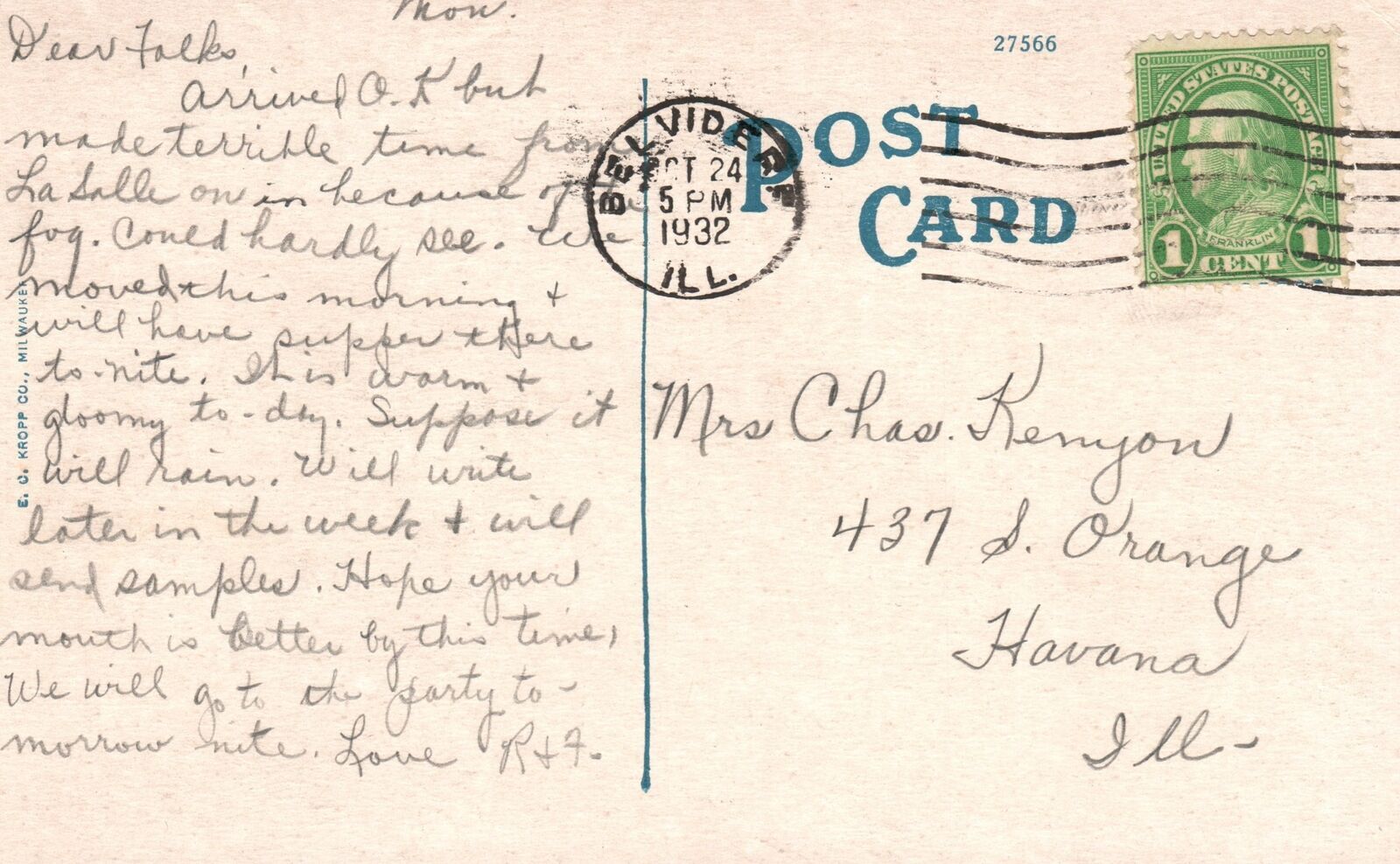 Vintage Postcard 1932 High School Campus Building Street View Belvidere ...