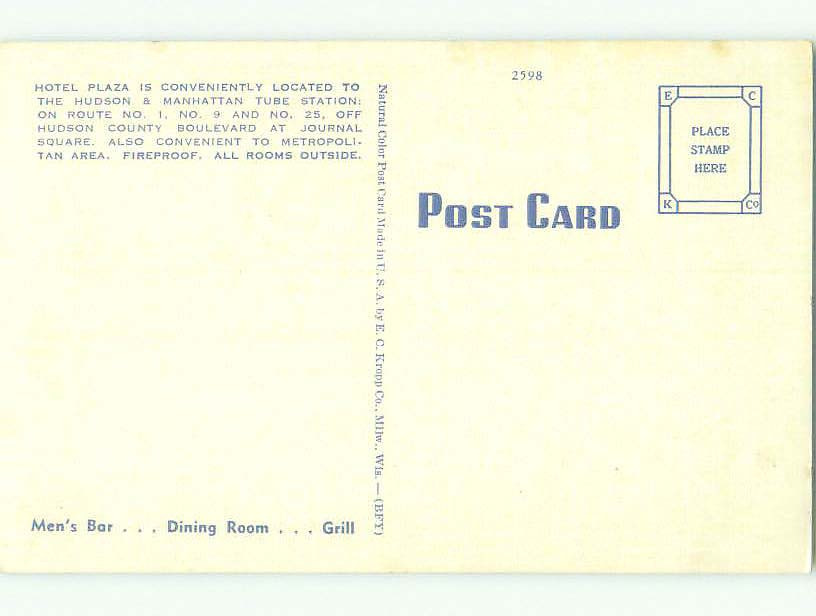 Unused Linen PLAZA HOTEL Jersey City New Jersey NJ hr8351@ | United ...