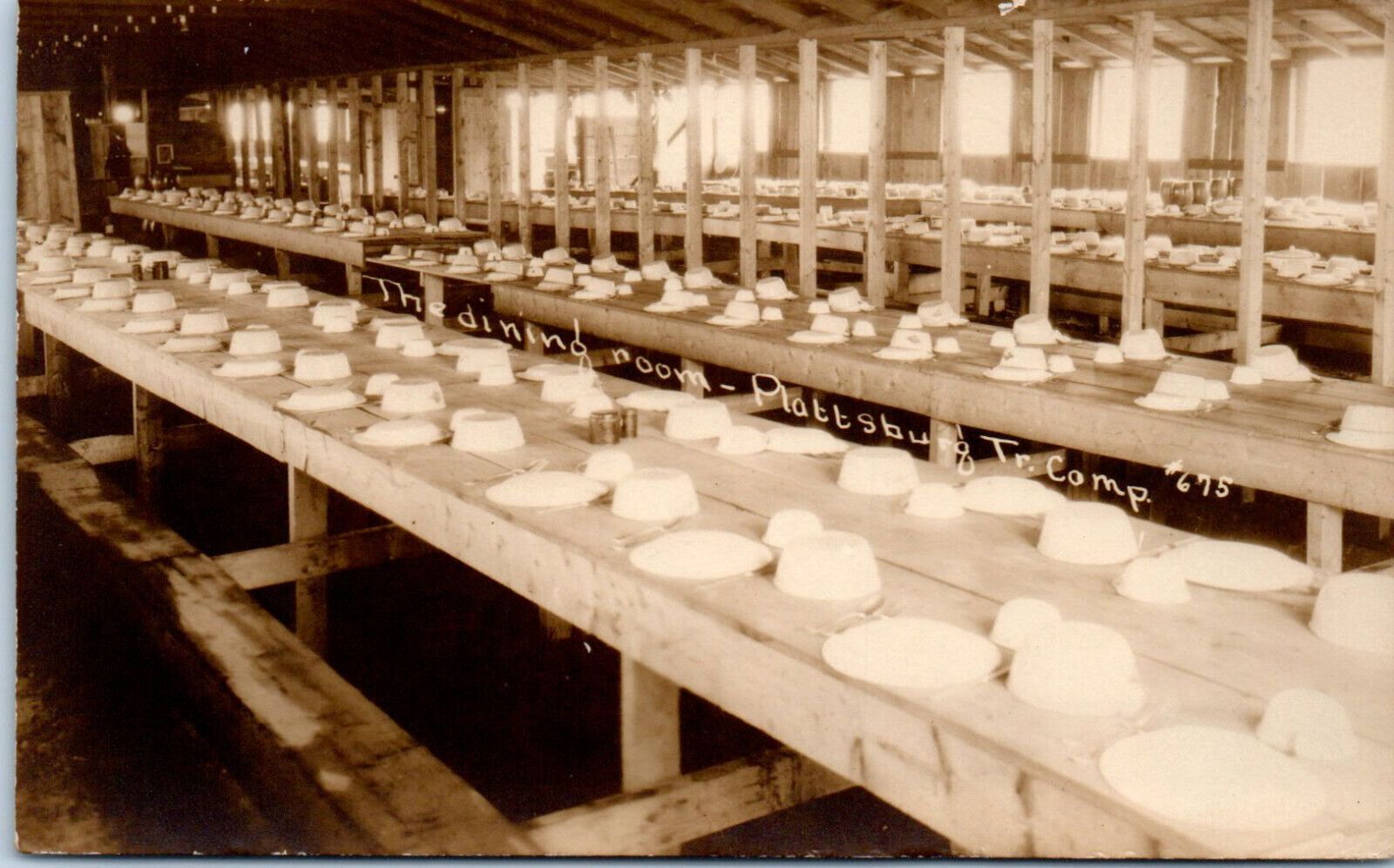 1910s The Dining Room Plattsburgh Training Camp US Army WW1 Real Photo ...