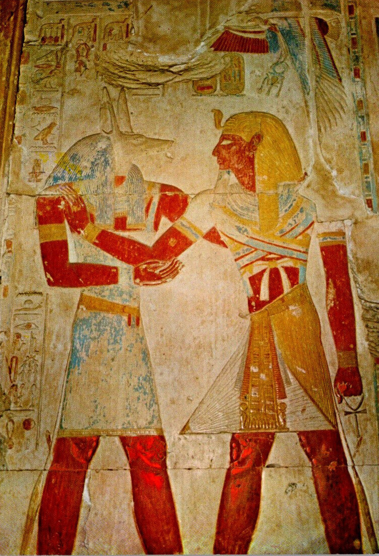 Egypt Abydos Temple Of Seth I God Anubi | Africa - Egypt, Postcard ...
