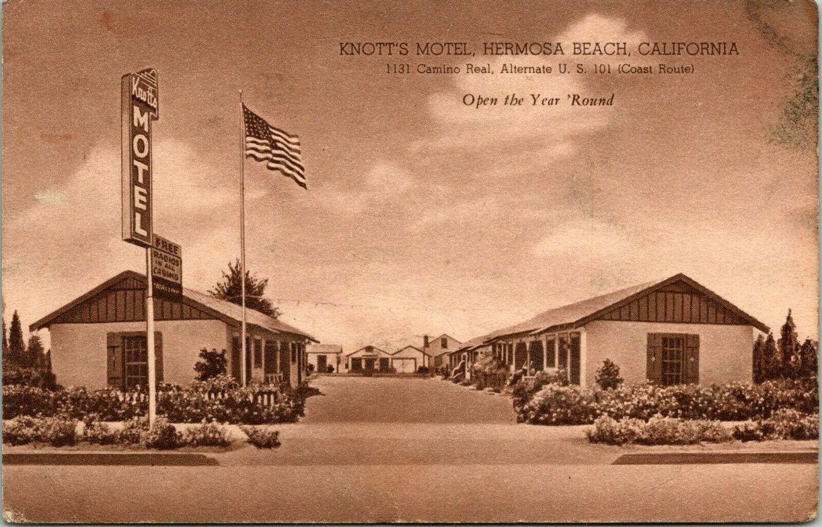 Vtg Tarjeta Postal C 1930s - Knott's Motel Hermosa Playa, California ...