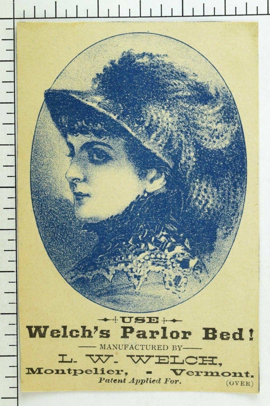 1880's-90's Welch's Parlor Bed L. W. Welch Prices On Back Lovely ...