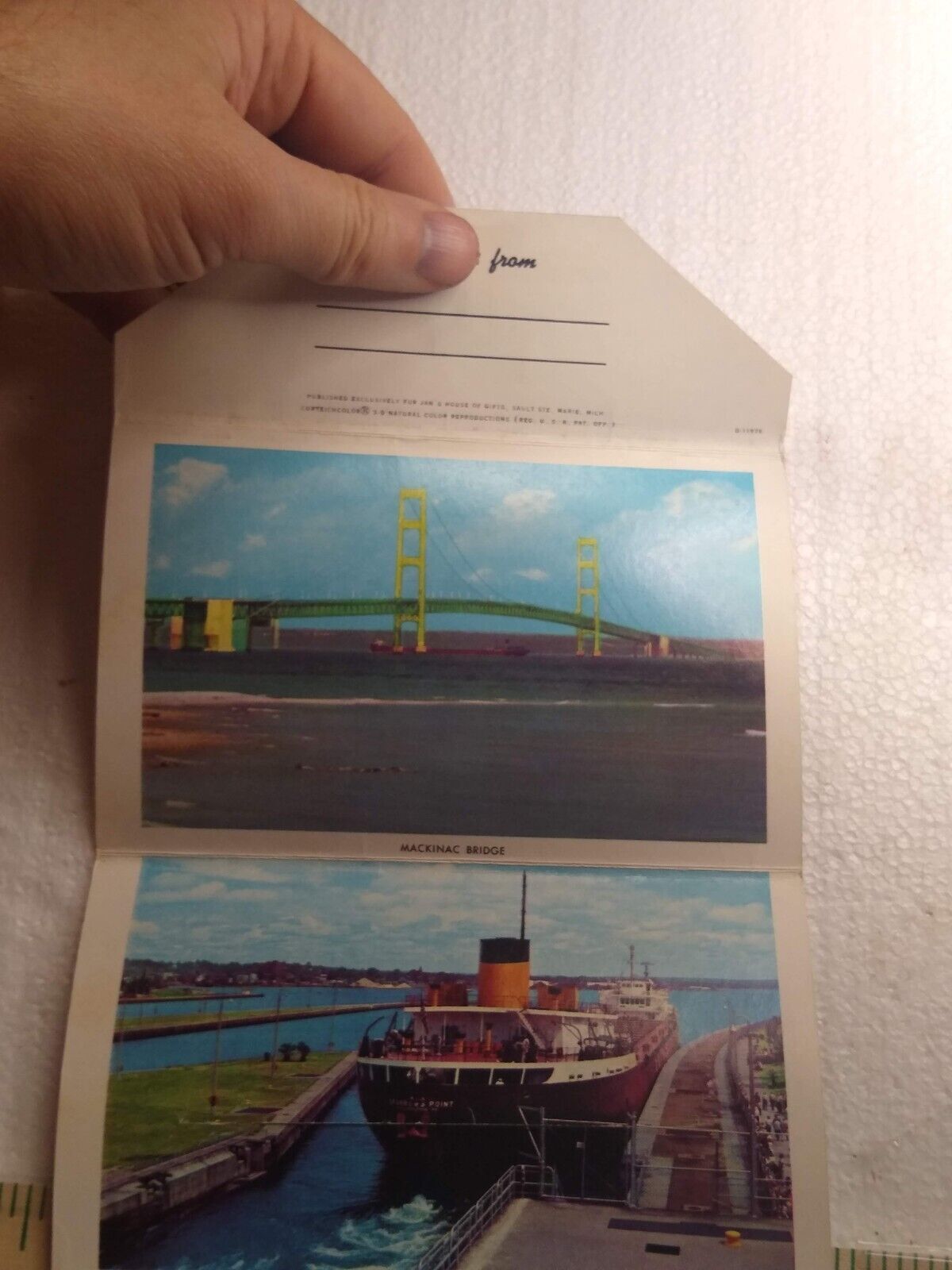 Postcard Folder Modern Freighter In The Mac Arthur Lock, Sault Ste ...