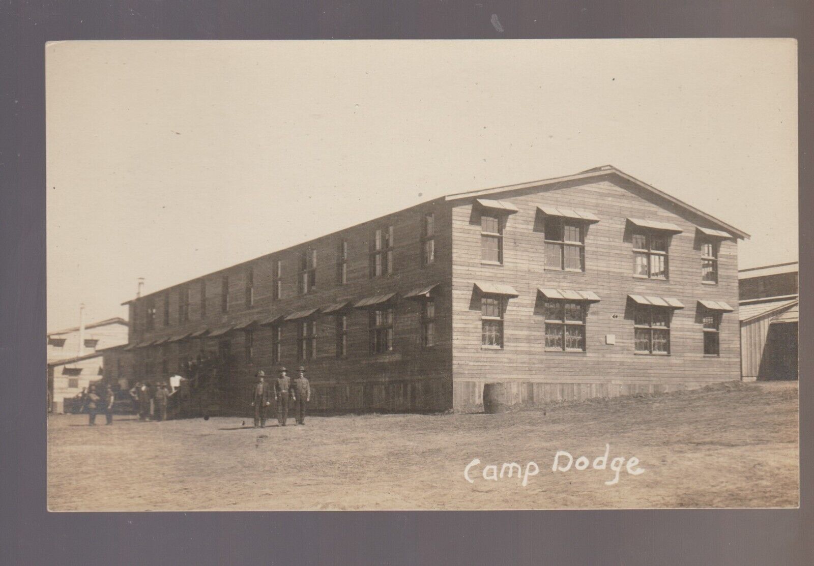 Camp Dodge IOWA RPPC 1918 WW1 US ARMY BARRACKS Military Camp nr Des ...