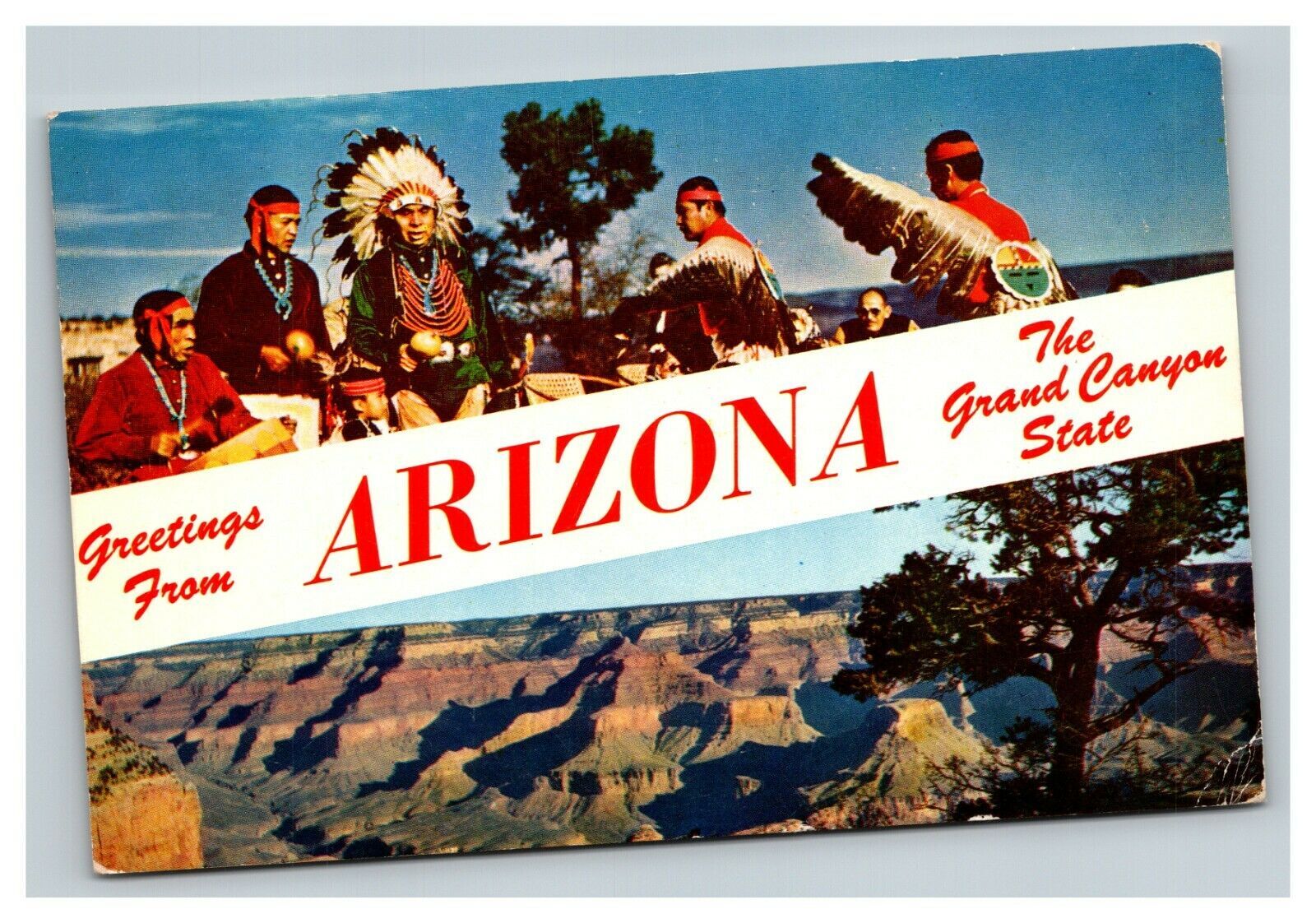 Vintage 1963 Postcard Greetings From Arizona - Native Americans Grand ...