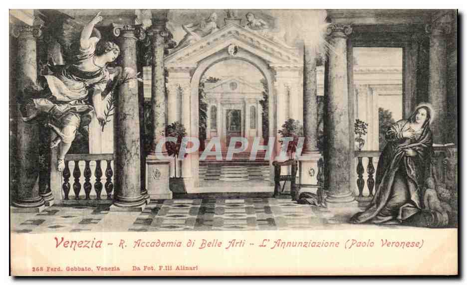 Old Postcard Venezia Accademia di Belle Arti The Annunziazione Paolo ...