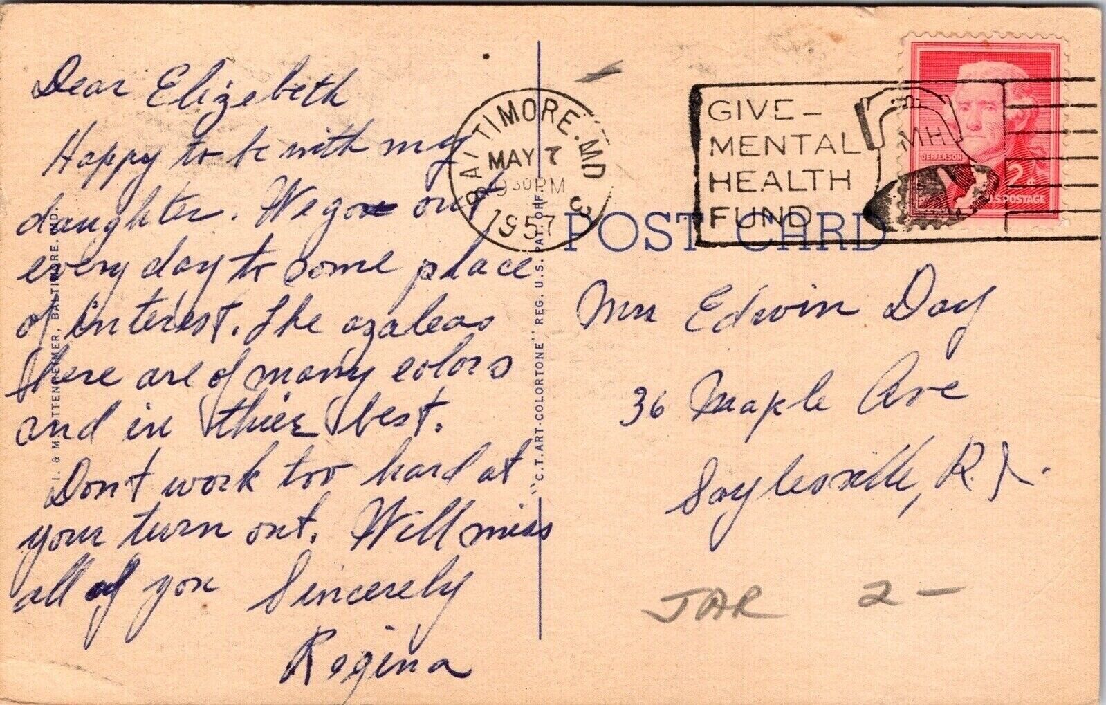 5Th Regiment Armory Baltimore Md Linen Old Car 1957 Cancel Wob Note ...
