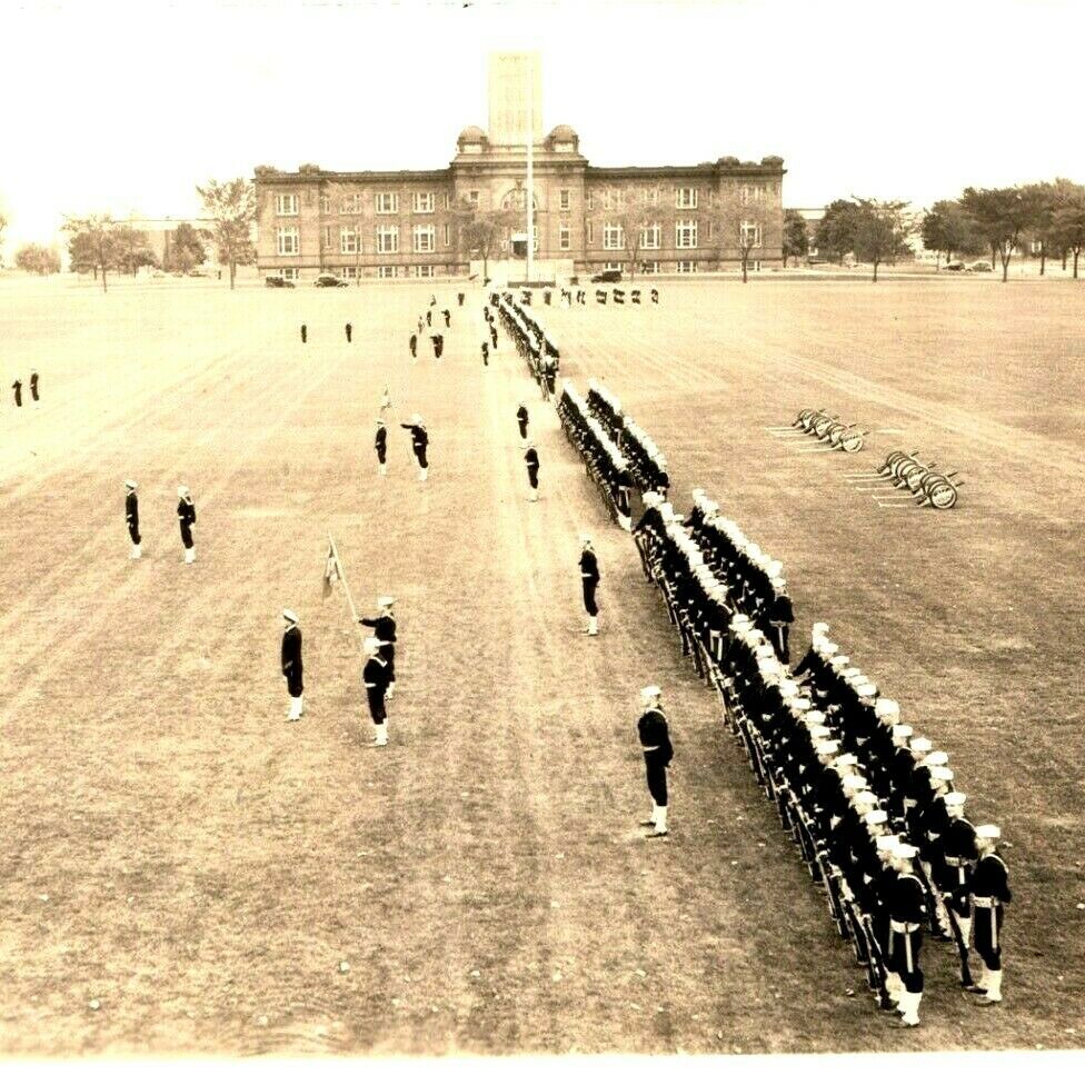 1940s US Naval Training Center Drill Formation RPPC Navy WWII USN Great ...