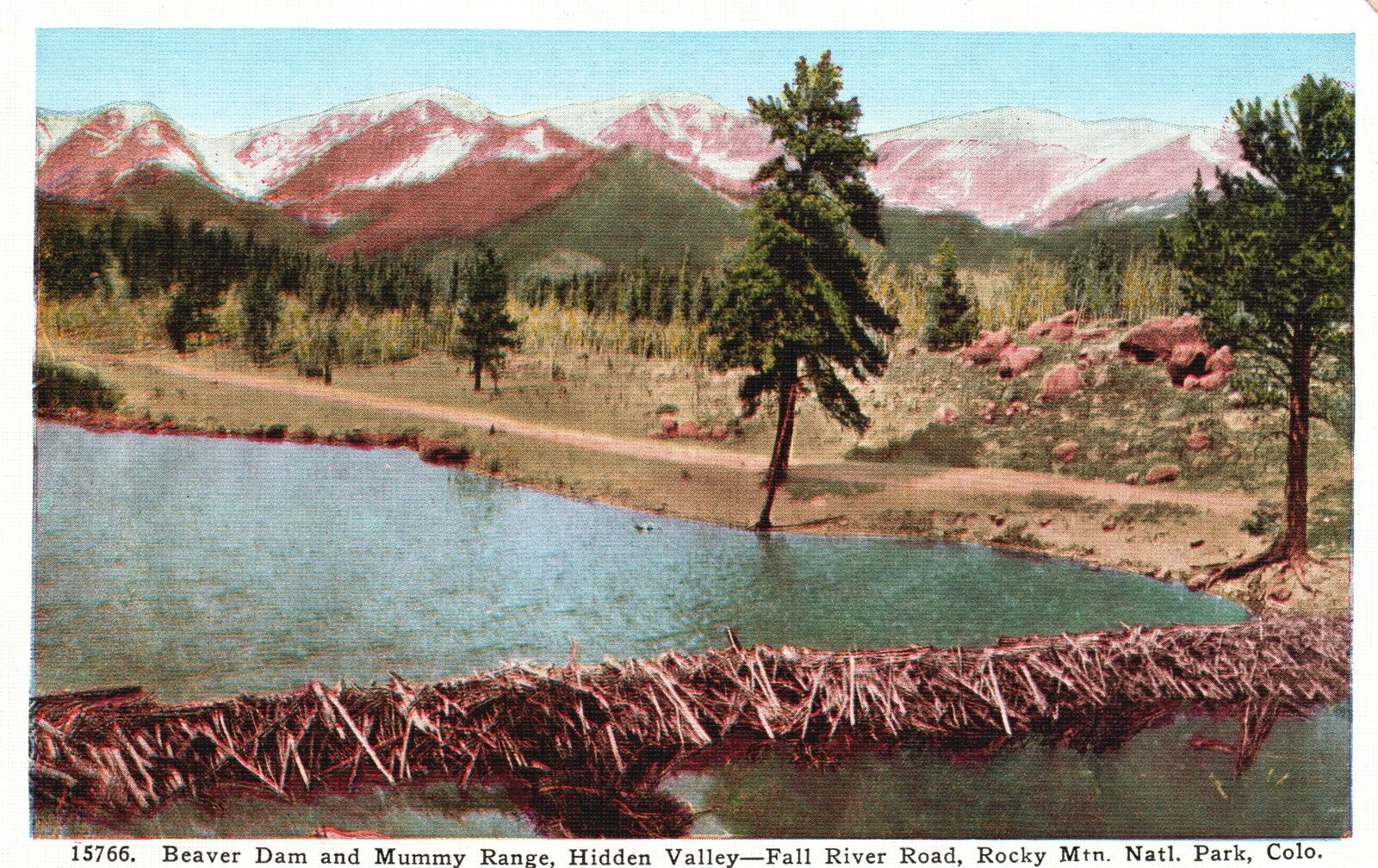 Vintage Postcard Beaver Dam Range Hidden Valley Rocky Mountain National ...