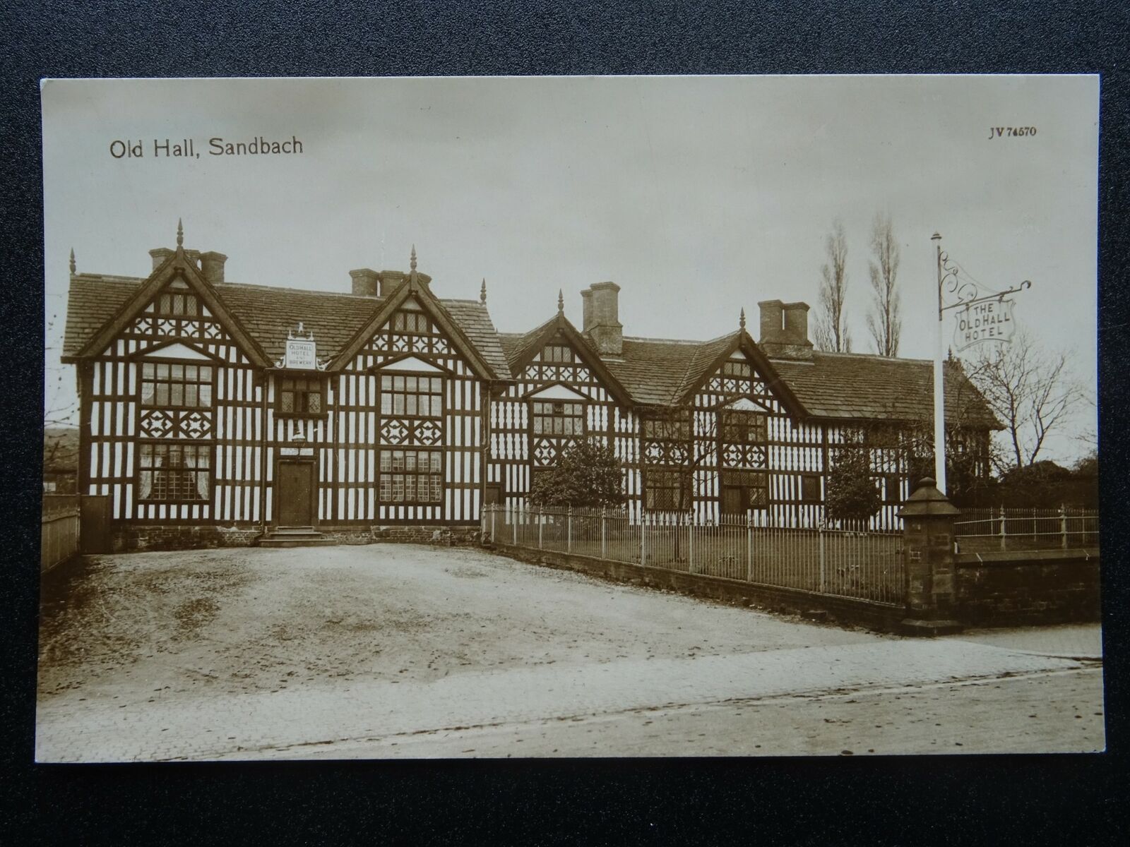 Sandbach OLD HALL HOTEL & BREWERY c1912 RP Postcard by Valentine / J ...