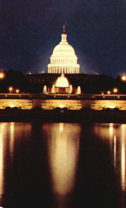 Postcard Capitol Plaza Fountain Unusual Sights Taken By Night ...