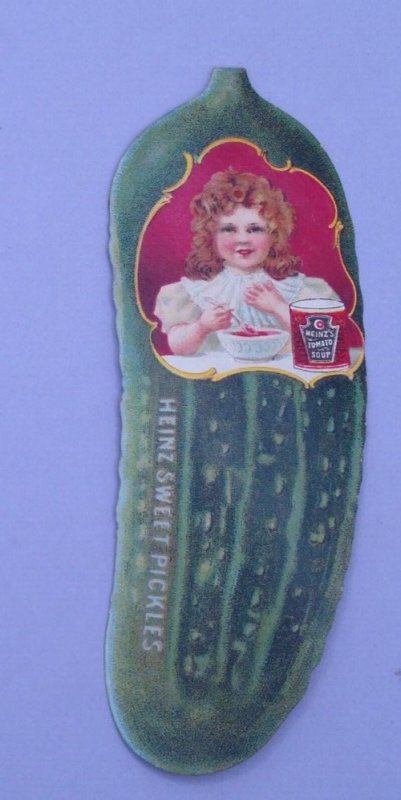 1800s Heinz Sweet Pickle Diecut French Back Advertising Victorian Trade ...