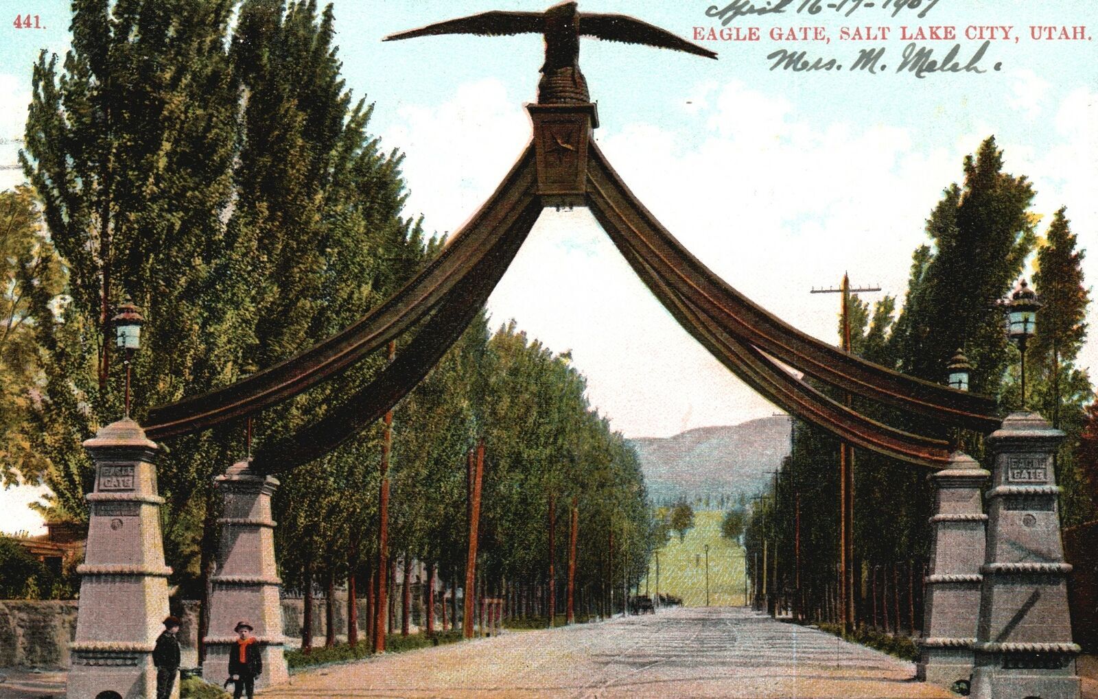 Vintage Postcard 1907 Eagle Gate Historical Monument Salt Lake City ...