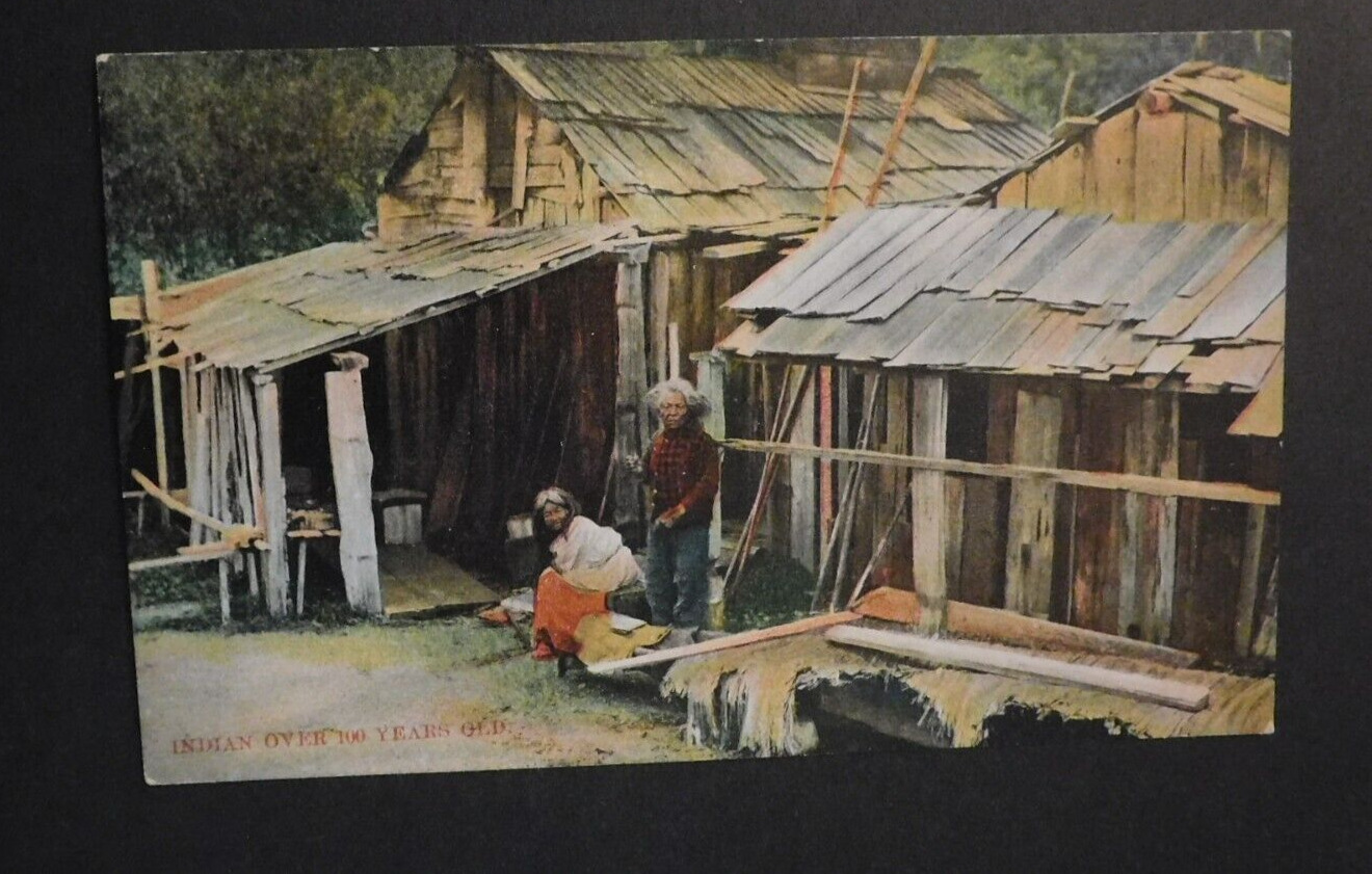Mint USA Postcard Indian over 100 Years Old Native American Hut Shack ...
