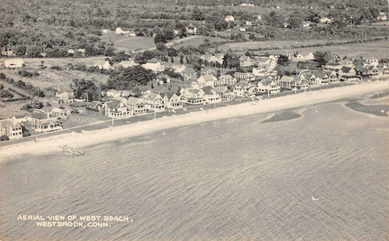 Aerial View West Beach WESTBROOK, CT Middlesex County c1930s Vintage ...
