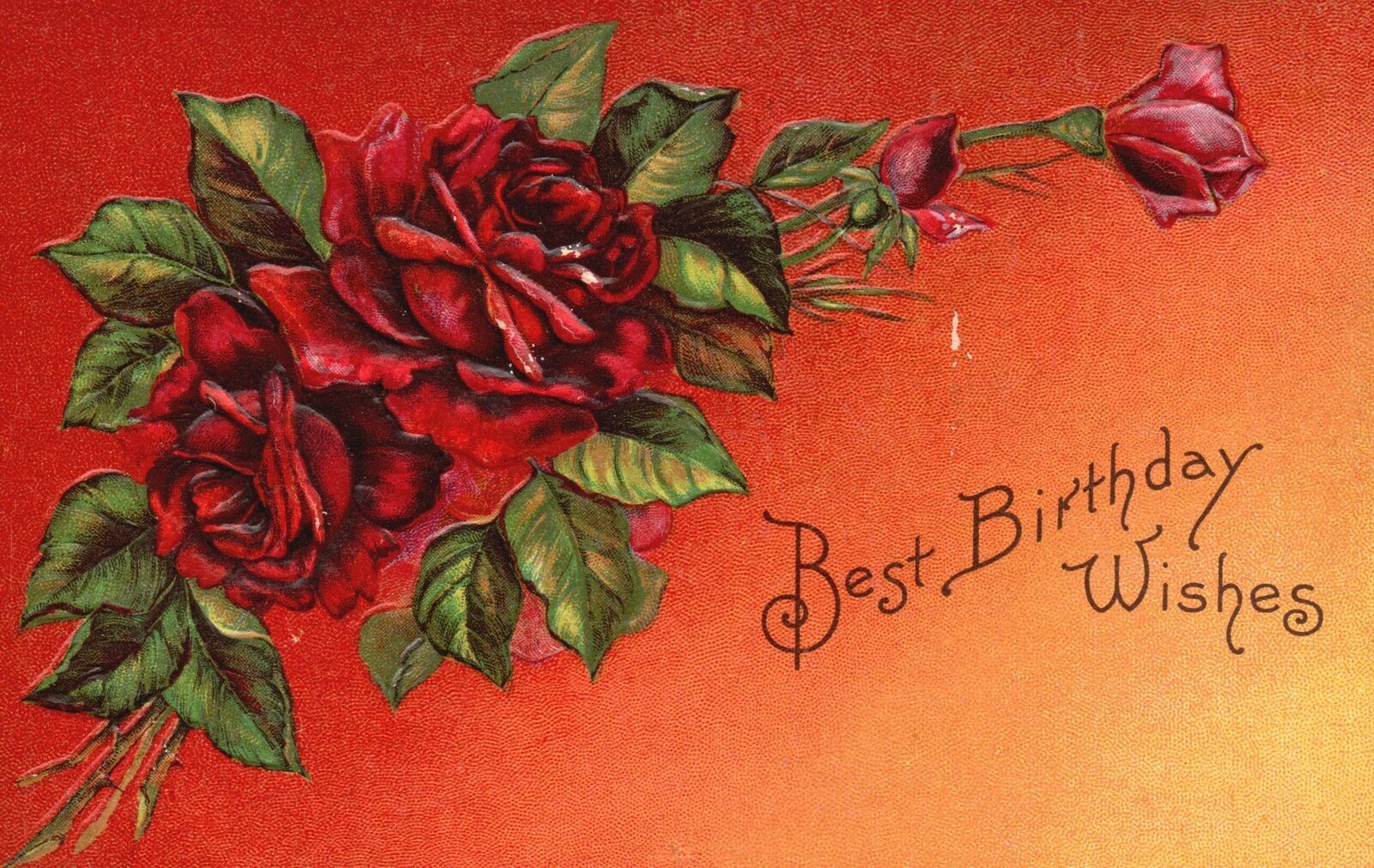 Vintage Postcard 1910's Best Happy Birthday Wishes Greetings Red Roses ... Vintage Postcard 1910's Best Happy Birthday Wishes Greetings Red Roses ...