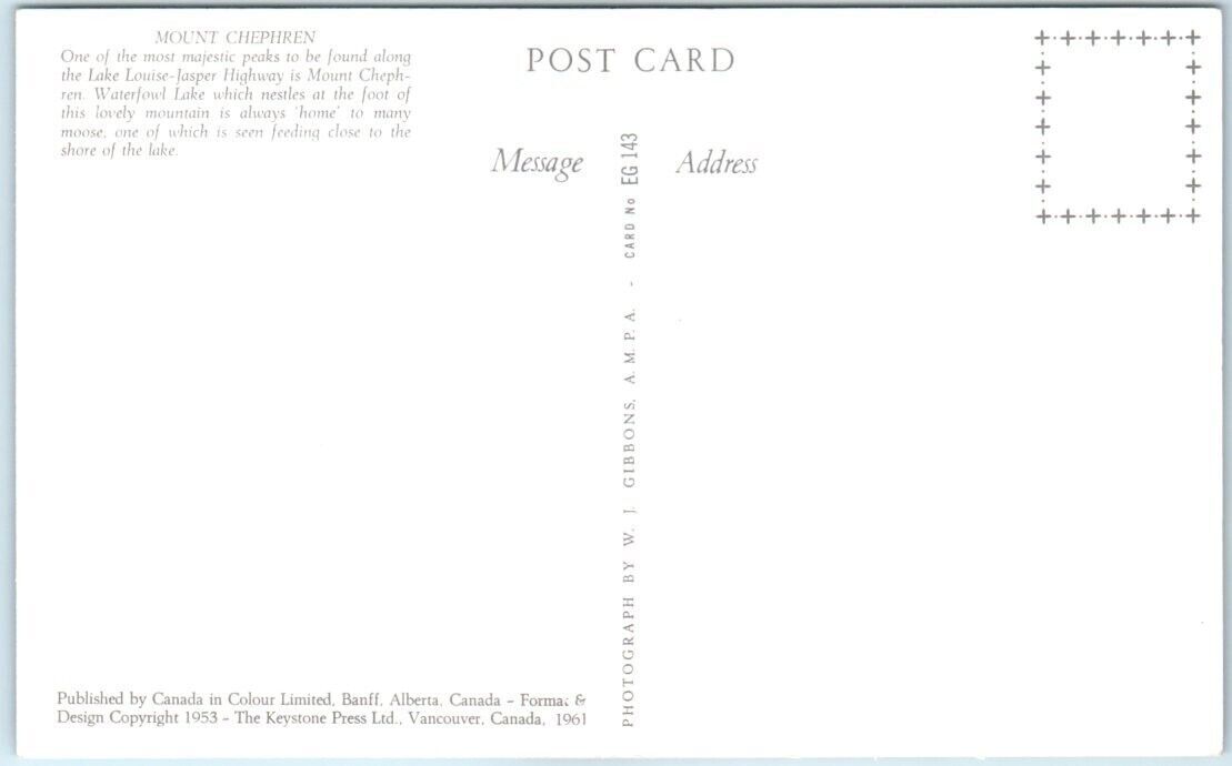 Postcard - Mount Chephren, Banff National Park - Canada | Canada ...