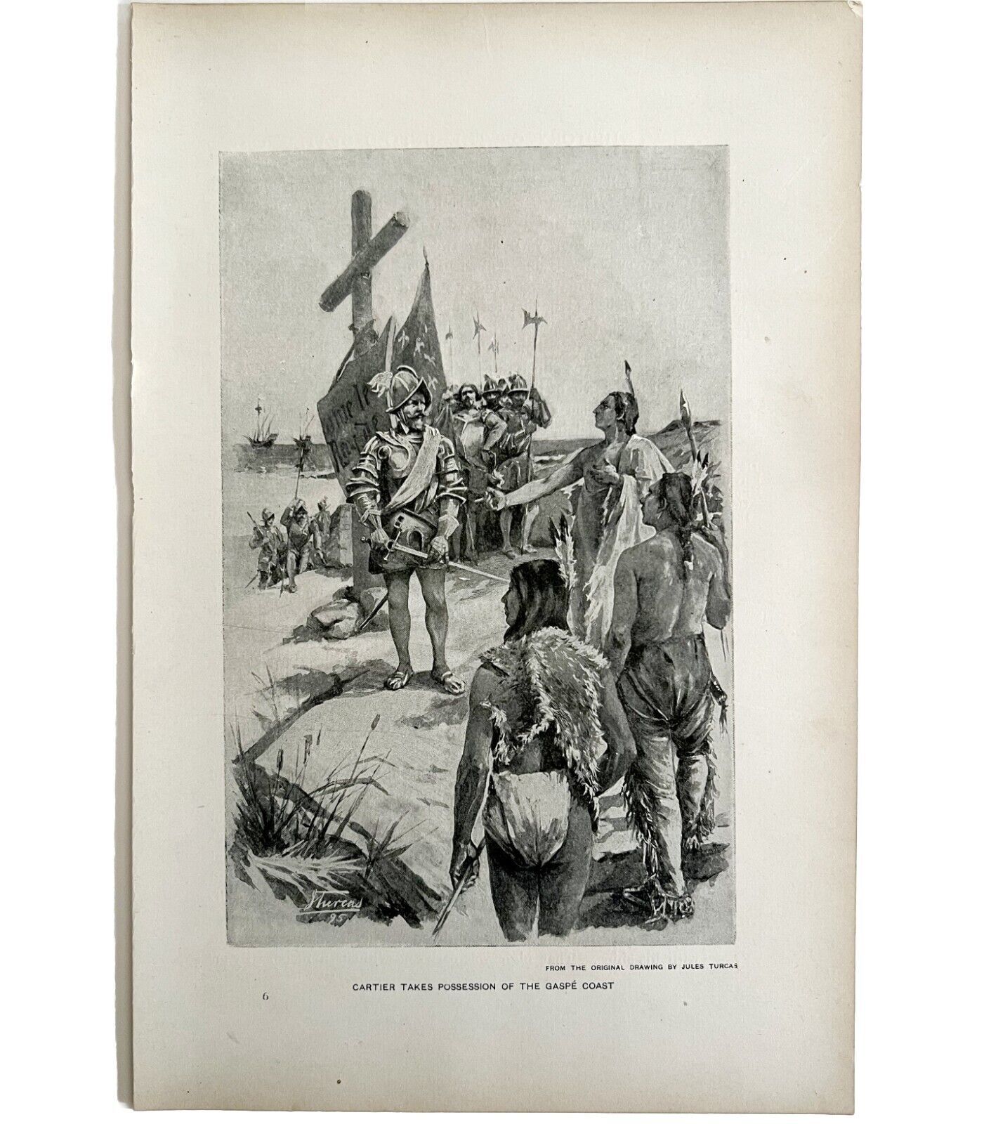 Cartier Captures Gaspe Coast 1899 Victorian American History Ephemera ...