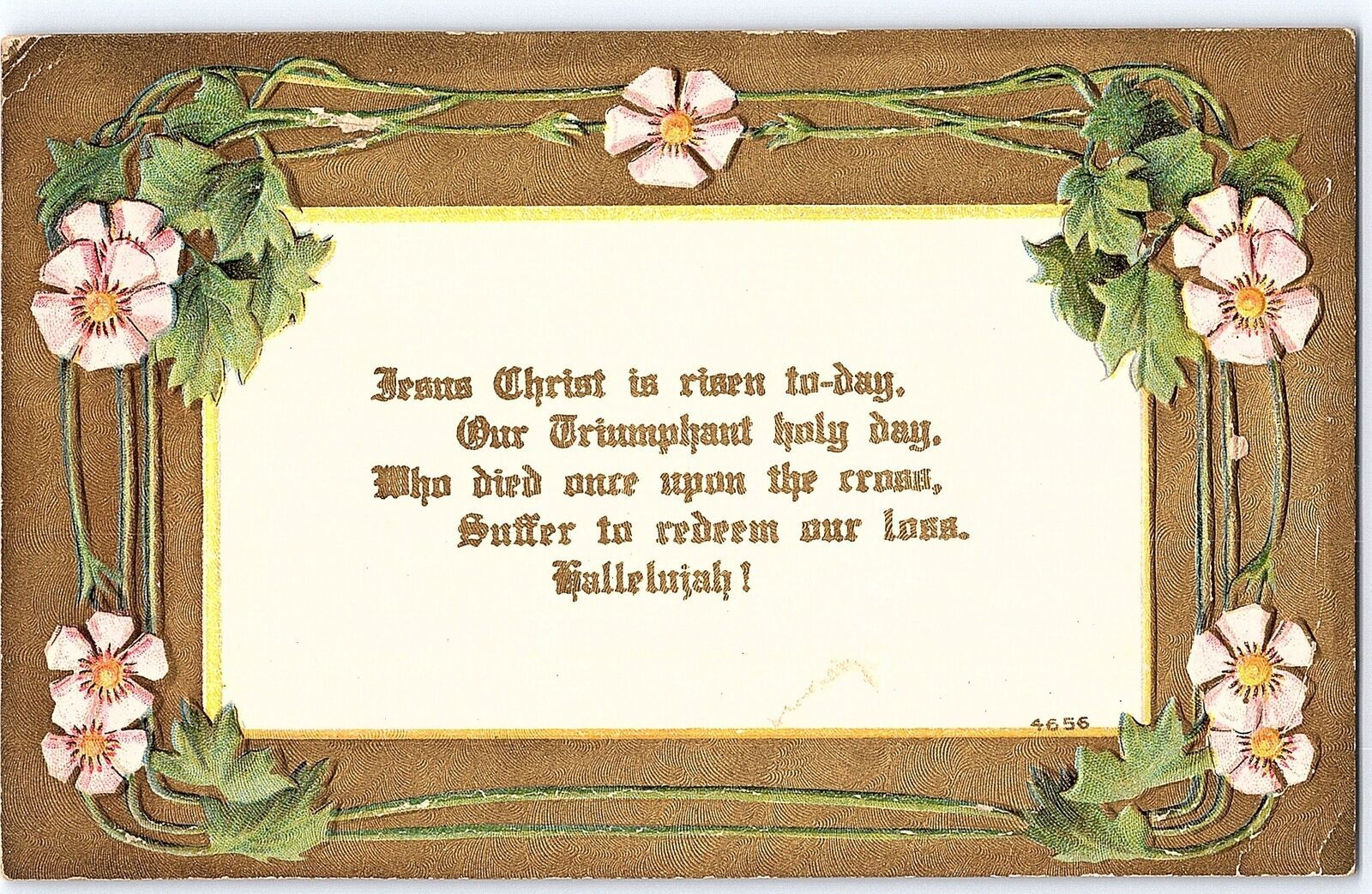 C1900 Easter Postcard Jesus Christ Is Risen Today Poem Holy Day ...