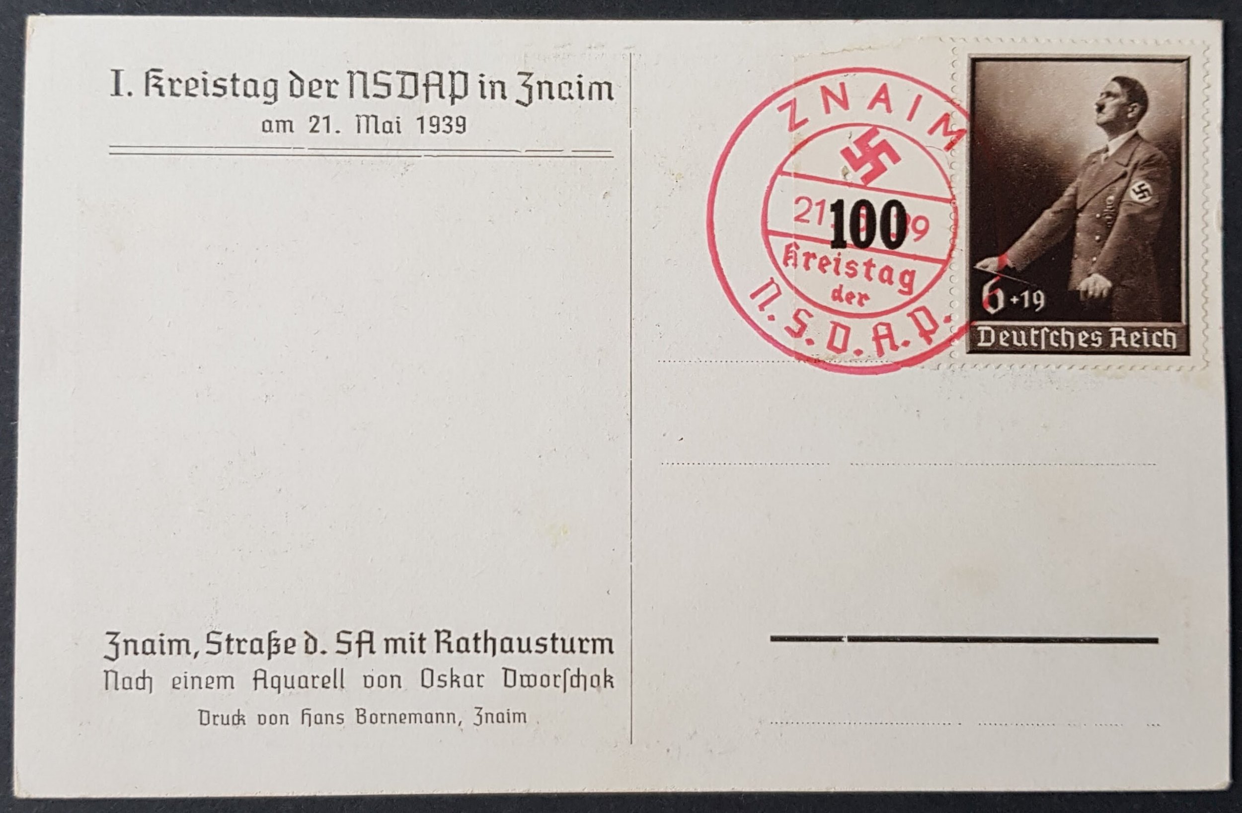 Rare 3rd Reich Original Colour Propaganda Card 1939 Znaim District ...
