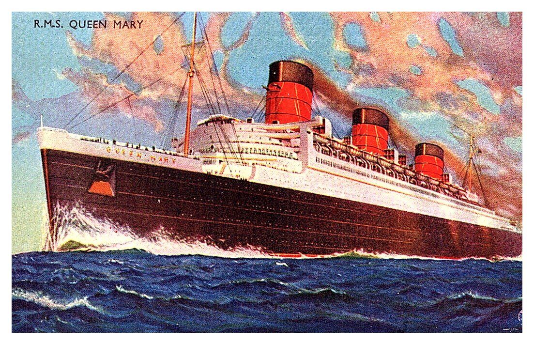 R.M.S. Queen Mary | Topics - Transportation - Boats - Trade, Postcard ...
