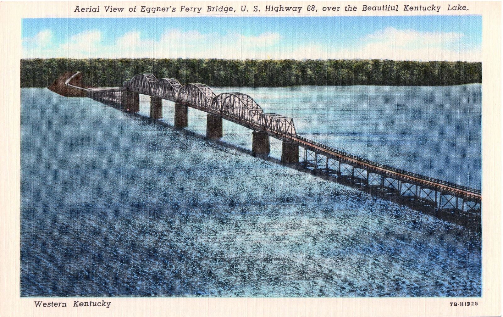Vintage Postcard Aerial View of Eggner's Ferry Bridge Over the Kentucky ...
