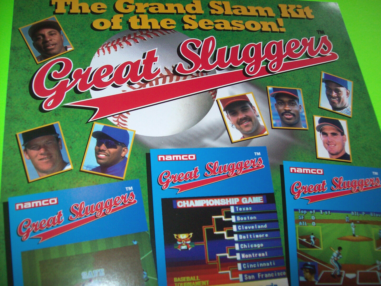 Great Sluggers Arcade Flyer 1994 Original NOS Video Game Art Retro ...