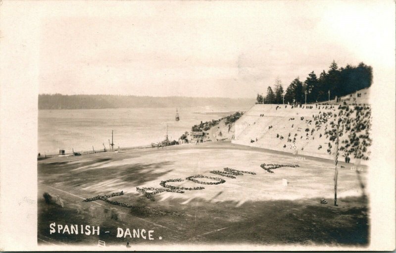 Vtg Postcard 1910 AZO RPPC Spanish Dance Military Exercises Tacoma WA ...